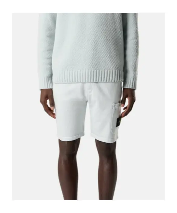Stone Island Drawstring Fleece Shorts - Sky-blue