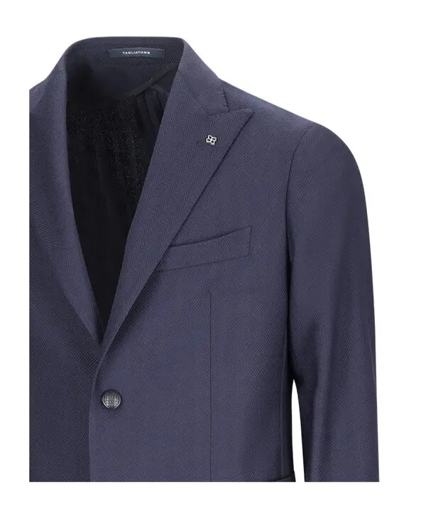 Tagliatore Herringbone Two-button Blazer - Blue