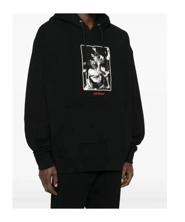 Off-White Graphic Print Cotton Hoodie
