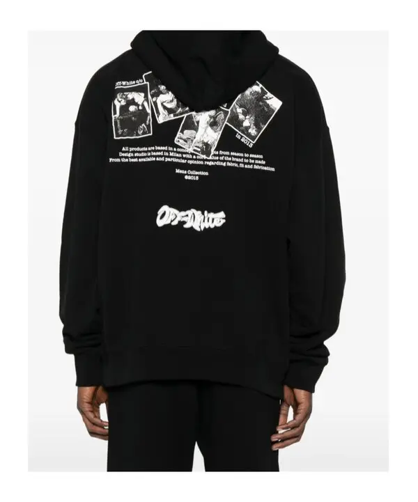 Off-White Graphic Print Cotton Hoodie