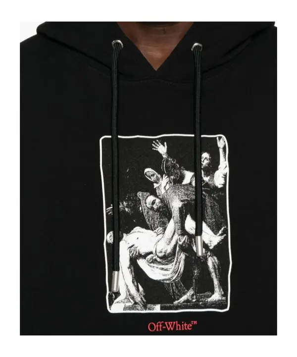 Off-White Graphic Print Cotton Hoodie