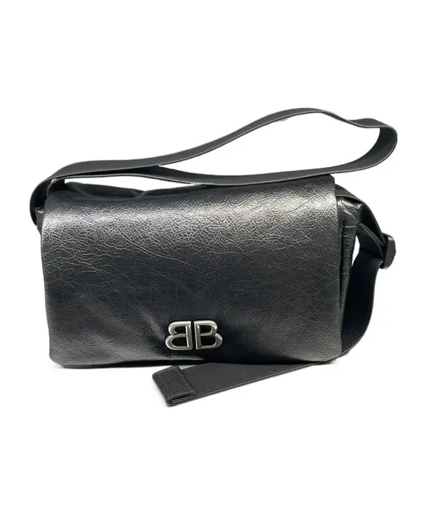 Balenciaga Monaco Flap Small Shoulder Bag - Black