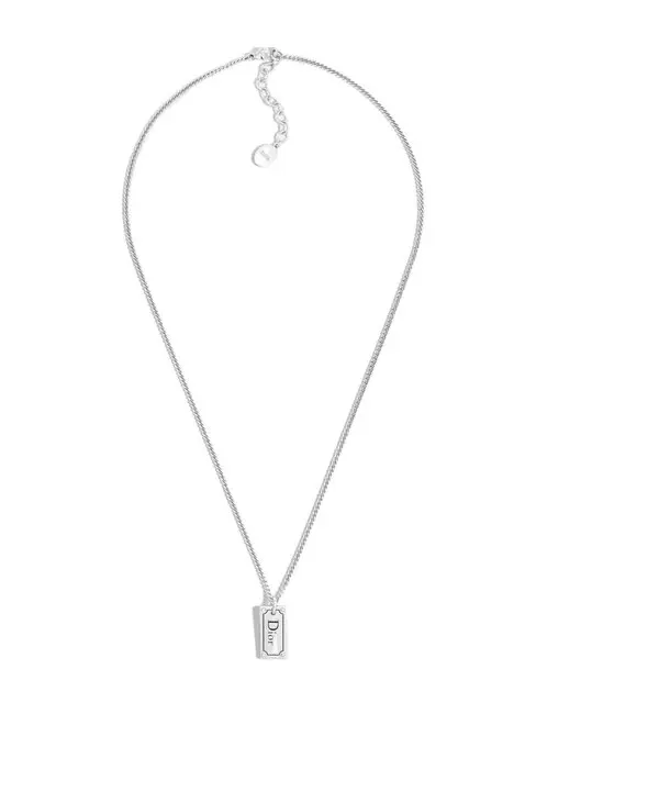 Dior Plate Pendant Necklace - Silver