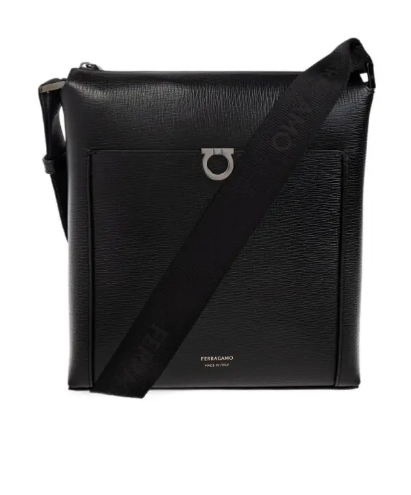 FERRAGAMO Gancini Shoulder Bag - Black