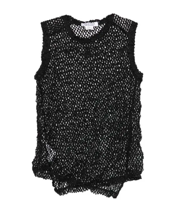 Comme Des Garçons Sleeveless Round Neck Top - Black