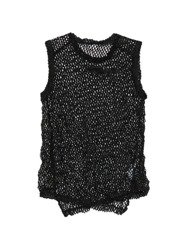 Comme Des Garçons Sleeveless Round Neck Top - Black