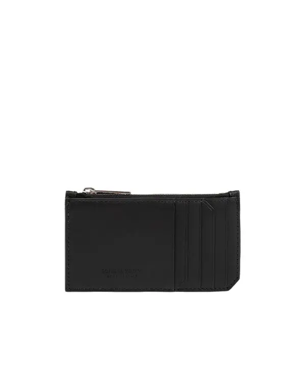 Bottega Veneta Intrecciato Zipped Card Case - Black