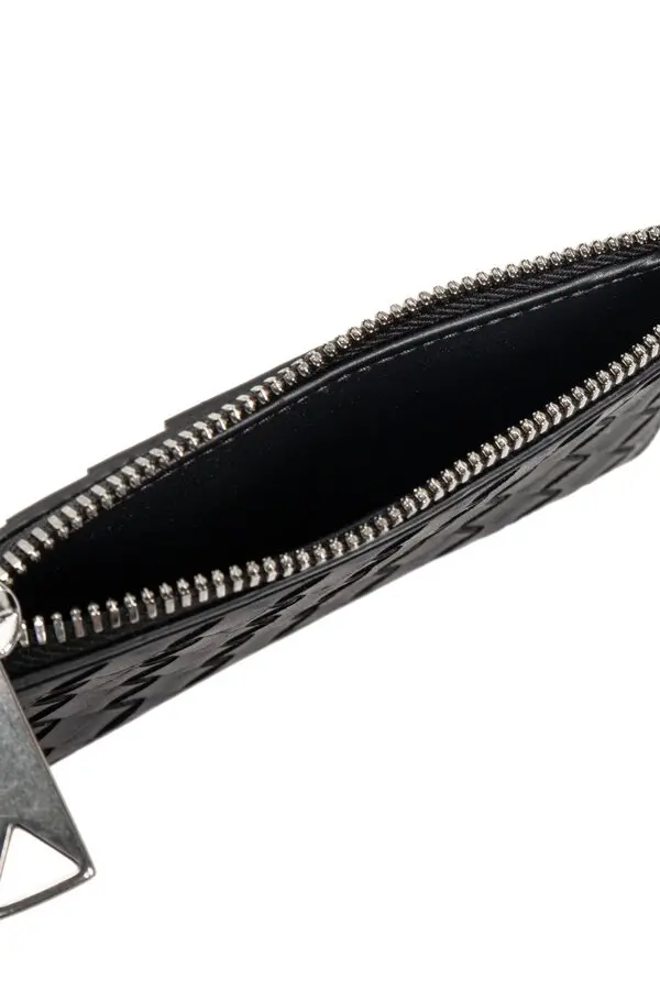 Bottega Veneta Intrecciato Zipped Card Case - Black