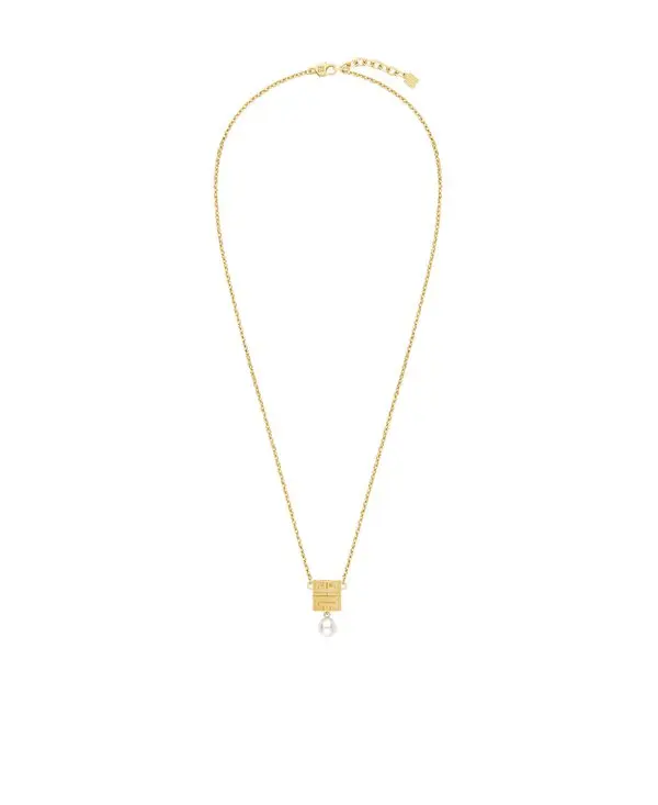 Givenchy 4g Pendant Necklace With Resin Pearl - Yellow