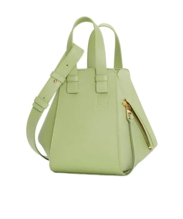 Loewe Hammock Logo Embossed Shoulder Bag - Light Pear