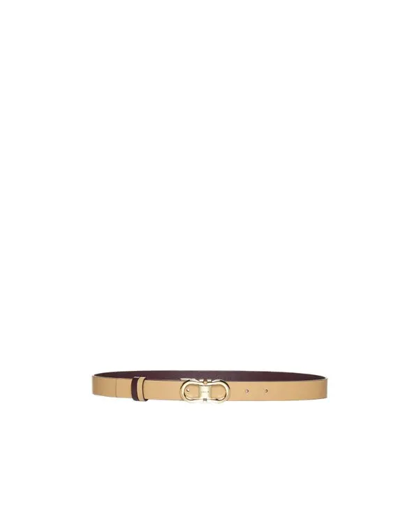 FERRAGAMO Double-sided Gancini Belt - Nude