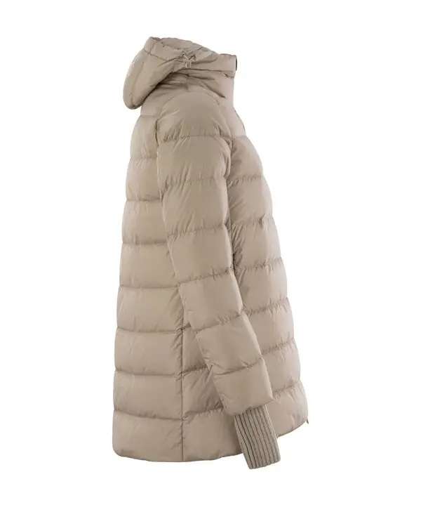 Herno Zip-up Hooded Down Jacket - Nude