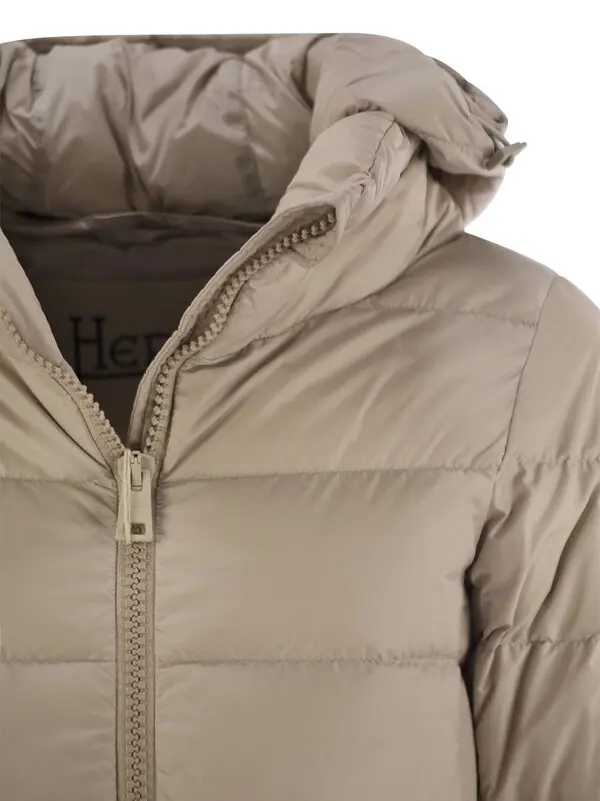 Herno Zip-up Hooded Down Jacket - Nude