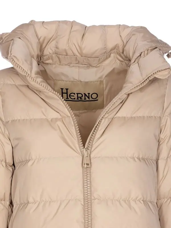 Herno Zip-up Hooded Down Jacket - Nude