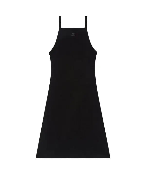 COURREGES Courrèges Logo Strappy Mini Dress - Black