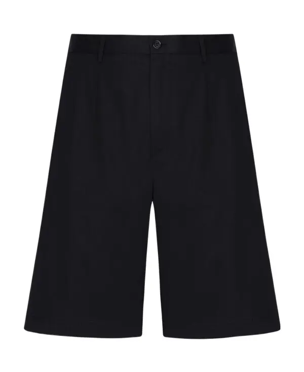Dolce & Gabbana Stretch Cotton Bermuda Shorts With Logo Tag - Black