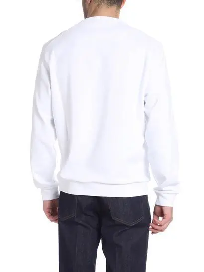 Zegna Logo Print Long Sleeve Sweater - White