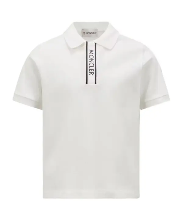 Moncler Logo Trim Polo Shirt - White