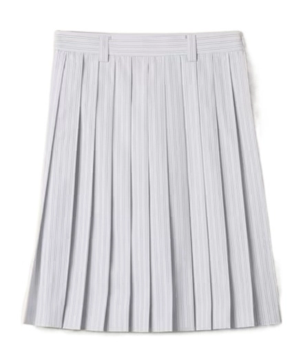 Miu Miu Pleated Striped Poplin Midi Skirt - White