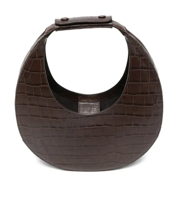 Staud Moon Embossed Croc Effect Tote Bag - Black