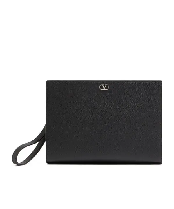 Valentino Garavani Vlogo Signature Zip-up Pouch - Black