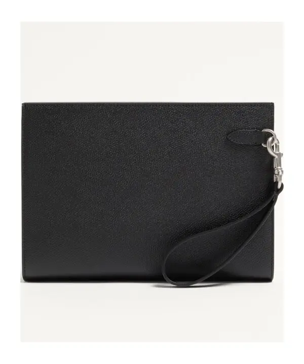 Valentino Garavani Vlogo Signature Zip-up Pouch With Detachable Handle