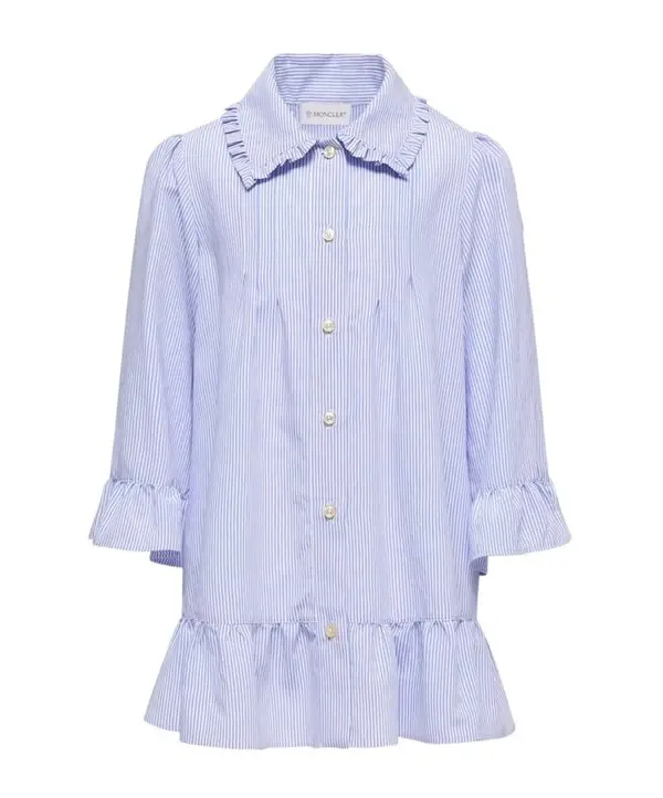 Moncler Striped Shirt Dress - Light Blue