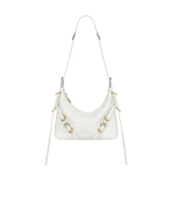 Givenchy Mini Voyou Shoulder Bag With Embossed Logo - Ivory White