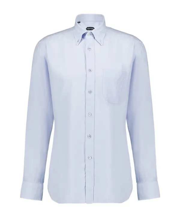 TOM FORD Long-sleeved Button-up Shirt - Light Blue