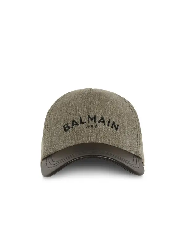 Balmain Embroidered Logo Cotton Cap - Gray