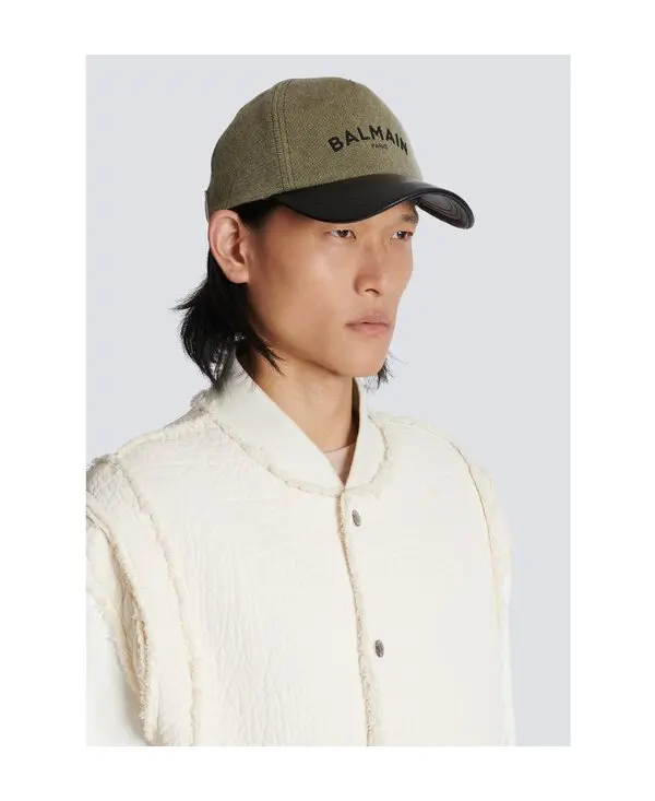 Balmain Embroidered Logo Cotton Cap - Gray