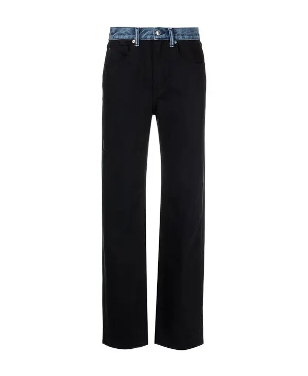 Alexander Wang Contrast Waistband Straight-leg Jeans - Black