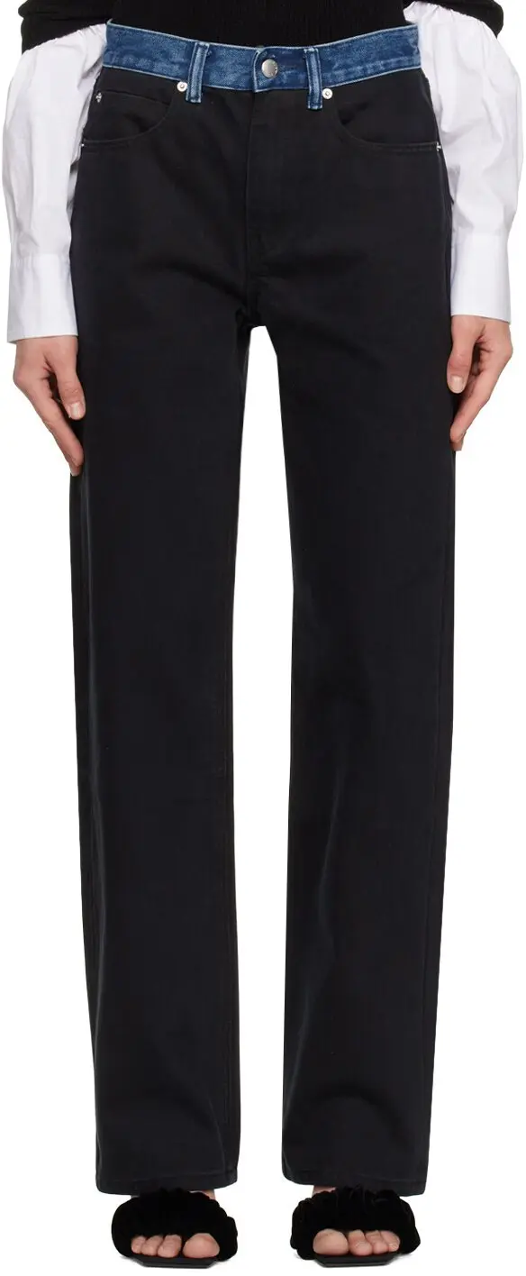 Alexander Wang Contrast Waistband Straight-leg Jeans