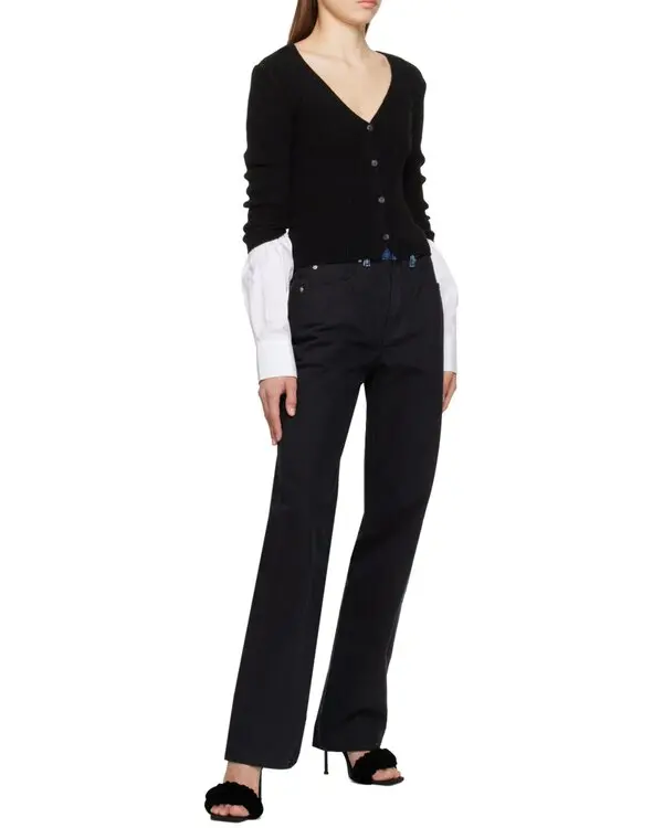 Alexander Wang Contrast Waistband Straight-leg Jeans