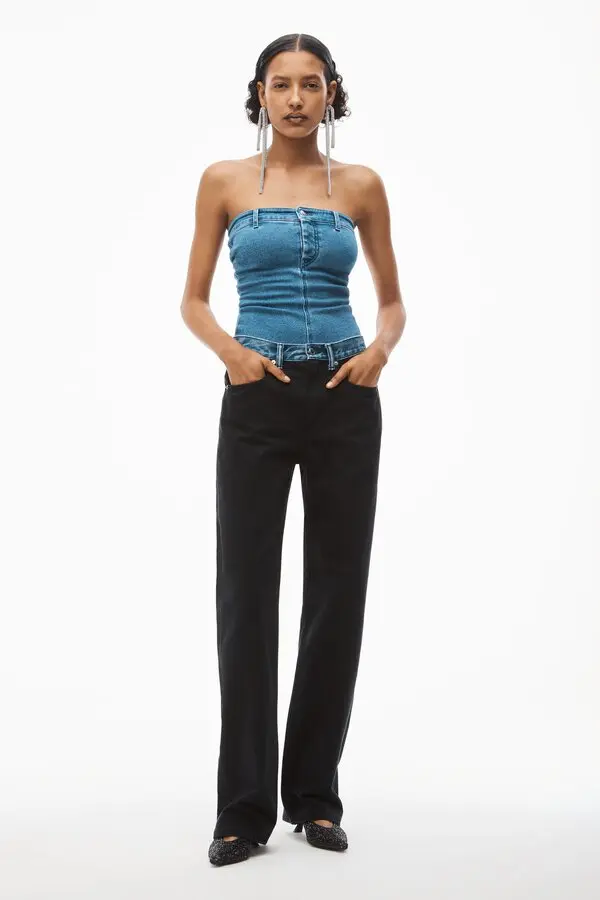 Alexander Wang Contrast Waistband Straight-leg Jeans
