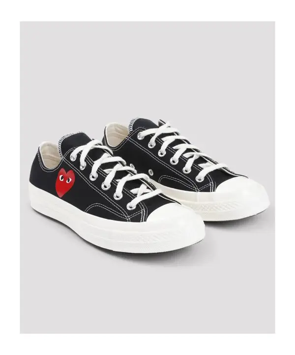 CONVERSE X COMME DES GARONS PLAY Round Toe Lace-up Sneakers - Black