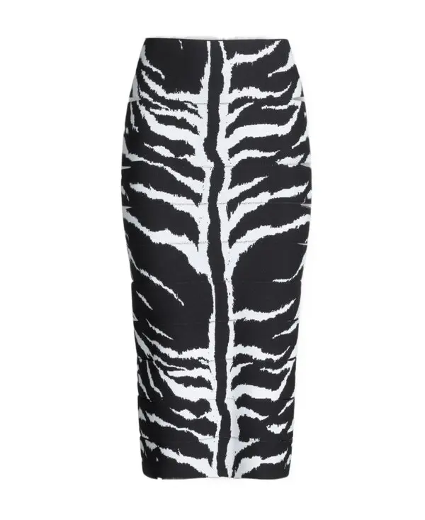 Alaïa Zebra-jacquard Cut-out Detailed Midi Skirt - No
