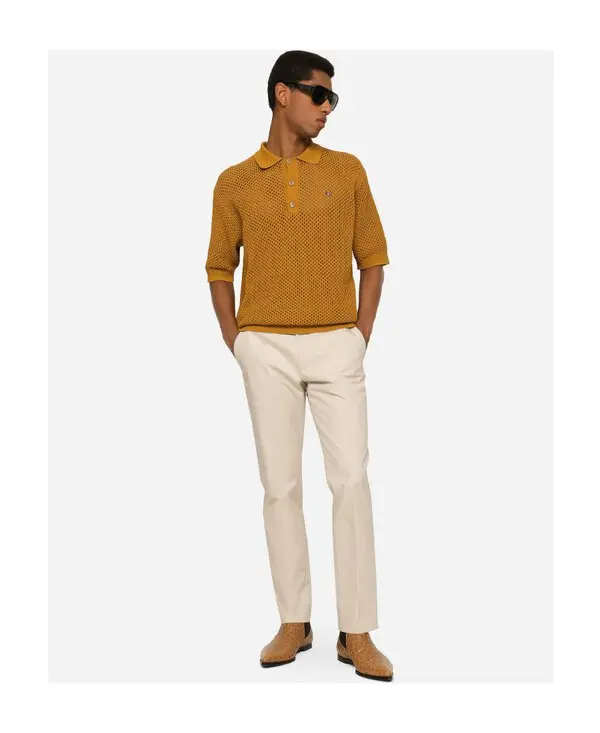 Dolce & Gabbana Logo Patch Tailored Trousers - Nude