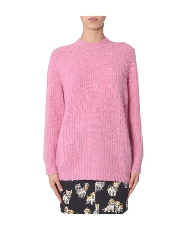 MSGM Embellished Diamond Effect Sweater