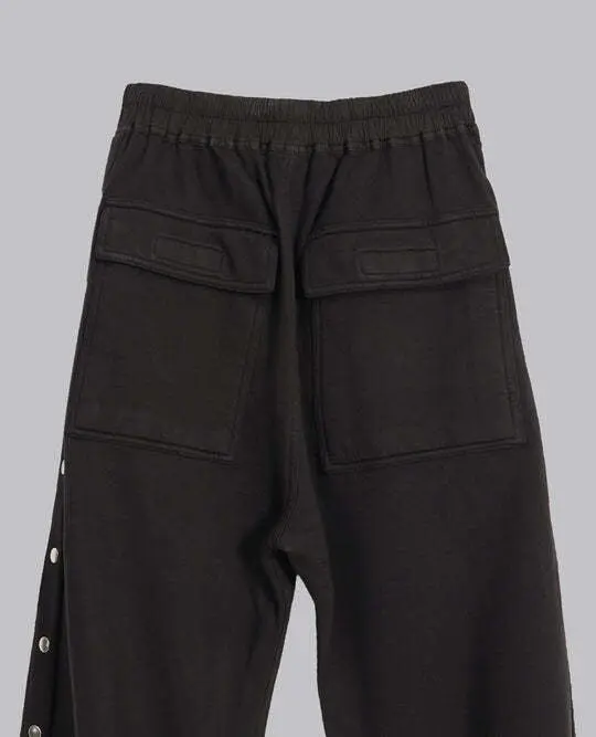 Rick Owens Pusher Drawstring-waist Trousers With Side Button Detailing