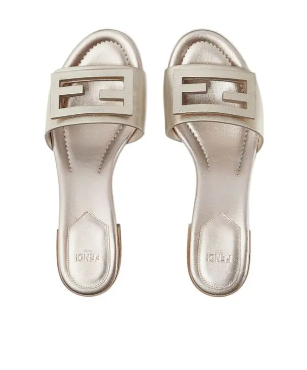 Fendi Ff Baguette Block Heel Sandals