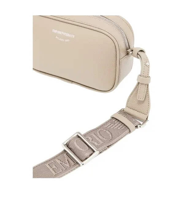 Emporio Armani Logo Strap Crossbody Bag - Light Brown