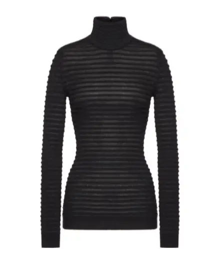 Valentino Garavani High Neck Long-sleeved Ribbed Top