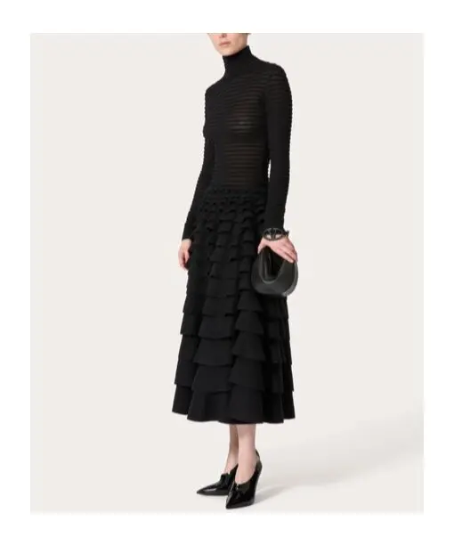 Valentino Garavani High Neck Long-sleeved Ribbed Top