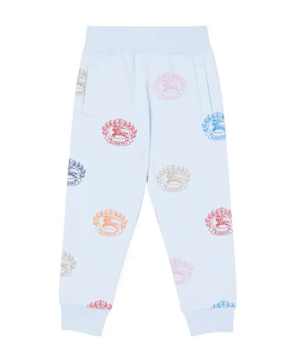 Burberry Ekd-print Cotton Track Pants - Blue