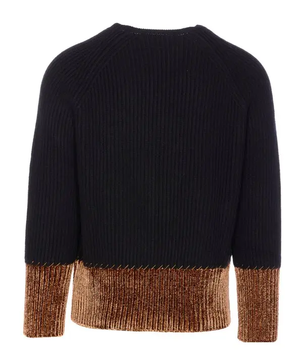 Marni Panelled Logo Embroidered Jumper