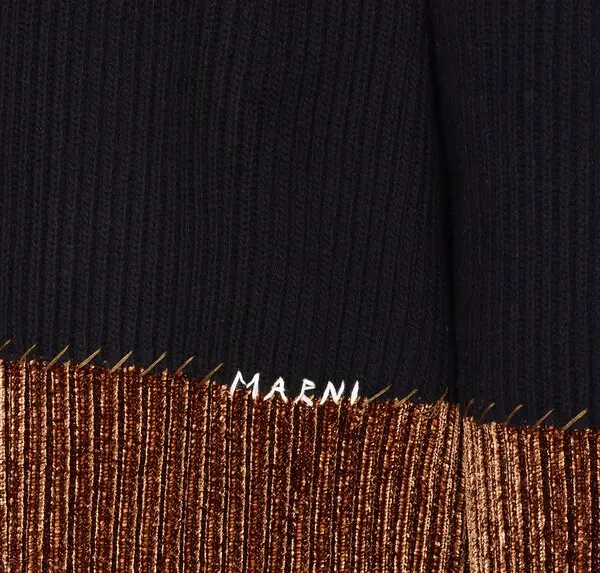 Marni Panelled Logo Embroidered Jumper