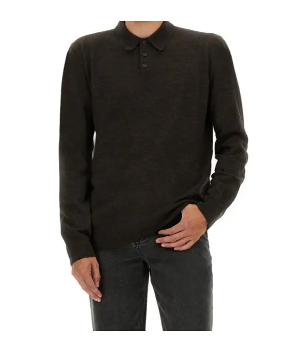 MAISON MARGIELA Elbow-patch Wool Polo Shirt - Brown
