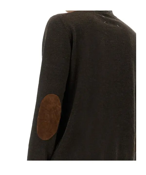 MAISON MARGIELA Elbow-patch Wool Polo Shirt - Brown