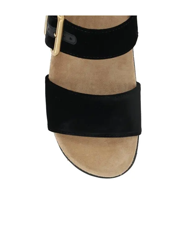 Miu Miu Suede Buckle Sandals - Black